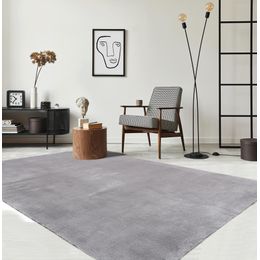 Teppich the carpet "Relax kuschelig & Super Soft, Anti-Rutsch Unterseite", grau, B:120cm H:16mm L:160cm, Polyester, Teppiche, Teppich, Waschbar bis 30 Grad, Felloptik, Wohnzimmer Teppich, Kundenliebling
