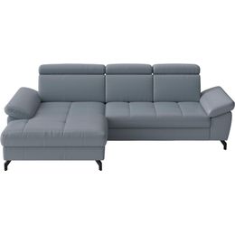 Sit & More Ecksofa SIT & MORE "Vanity", graublau, B:264cm H:84cm T:181cm, Sofas, Ecksofa, Inkl.Sitz-,Kopf-und Armteilverstellung