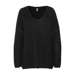 Strickpullover Culture "Strickpullover CUbrava", Damen, Gr. L-XL, schwarz, Obermaterial: 70% Polyester PES. 21% Nylon NY. 8% Wolle mw. 1% Elasthan EL., Pullover Strickpullover