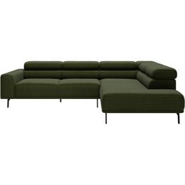 Sch&ouml;ner Wohnen Kollektion Ecksofa "Tossa, Modernes Design trifft smarte Funktione, Breite 273 cm", moos, B:276cm H:71cm T:219cm, 95% Polyester, 5% Nylon, SCH&Ouml;NER WOHNEN-KOLLEKTION, Sofas, Ecksofa, Motorischer Sitzvorzug, Kopfteil-Funktion & Saugroboter-H&ouml;he