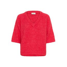Strickpullover Kaffe "Strickpullover KAemilie", Damen, Gr. M, rot (raspberry), Obermaterial: 64% Polyester PES. 18% Polyacryl PAN. 10% Wolle mw. 5% Alpaka WP. 3% Elasthan EL., Pullover Strickpullover