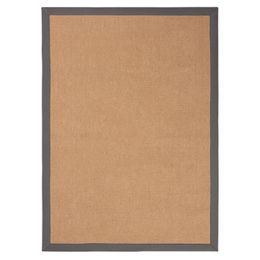 Sisalteppich CarpetFine "Sisal , auch als L&auml;ufer erh&auml;ltlich", grau, B:160cm H:5mm L:230cm, Sisal, Teppiche, Sisalteppich, mit farbiger Bord&uuml;re, Anti Rutsch R&uuml;ckseite, viele Gr&ouml;&szlig;en, Wohnzimmer