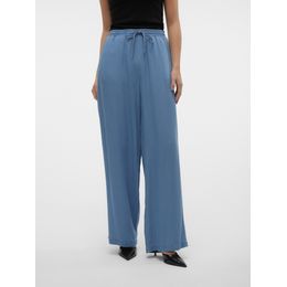 V&eacute;ro Moda Schlupfhose VERO MODA "VMBREE HW LONG LOOSE TENCEL PANTS GA", Damen, Gr. M (38), L&auml;nge 32, medium blau denim, Web, Obermaterial: 100% Lyocell, unifarben, loose fit lang, Hosen Schlupfhose, Viskose, loose fit