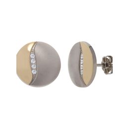 Paar Ohrstecker Lady, silber (bicolor), Ohrringe, Damen