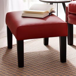 Hocker Home Affaire "Bedford", rot, B:65cm H:39cm T:45cm, Luxus-Microfaser Lederoptik (100% Polyester);NaturLEDER (echtes Rindsleder), Hocker, Sitzhocker