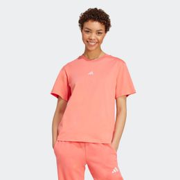 T-Shirt adidas Sportswear "W SL SJ T", Damen, Gr. S, semi turbo, wei&szlig;, Obermaterial: 100% Baumwolle, normal, Rundhals, Shirts T-Shirt, Basic Design, Rundhalsausschnitt, mit kleinem 3-Streifen Logo