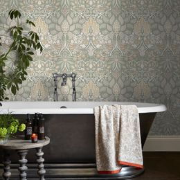 Vliestapete "Dove & Rose Spring Garden", grun, H:10m L:10m, Vlies, WILLIAM MORRIS AT HOME, Tapeten, Design Tapeten