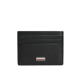 Kartenetui Tommy Hilfiger "TH CENTRAL CC HOLDER", Damen, schwarz, Leder, Kleinlederwaren, Minigeldbeutel, Portemonnaie zum Aufklappen