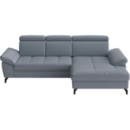 Sit & More Ecksofa SIT & MORE "Vanity", graublau, B:264cm H:84cm T:181cm, Sofas, Ecksofa, Inkl.Sitz-,Kopf-und Armteilverstellung
