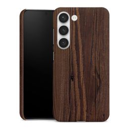 DeinDesign Galaxy S23 Handy Premium Case Smartphone Handyh&uuml;lle Schutzh&uuml;lle matt Wooden Look Wood Nut Tree Premium Case