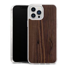 DeinDesign iPhone 13 Pro Max Handy Silikon H&uuml;lle Case transparent Handyh&uuml;lle Wooden Look Wood Nut Tree Silikon Case