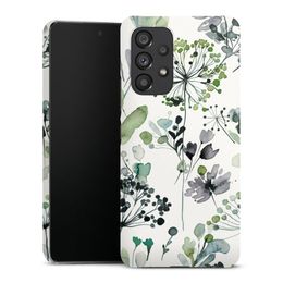 DeinDesign Galaxy A53 5G Handy Premium Case Smartphone Handyh&uuml;lle Schutzh&uuml;lle matt Flowers Eukalyptus Water Colour Premium Case