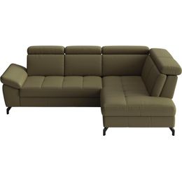 Sit & More Ecksofa SIT & MORE "Vanity", olive, B:254cm H:84cm T:197cm, Sofas, Ecksofa, Inkl.Sitz-,Kopf-und Armteilverstellung