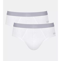 Slip Sloggi "men GO ABC 2.0 Brief 2P", Herren, Gr. XS, wei&szlig;, Single Jersey, Obermaterial: 95% Baumwolle, 5% Elasthan, clean, unifarben, k&ouml;rpernah, Unterhosen Slip, moderne bequeme Basics