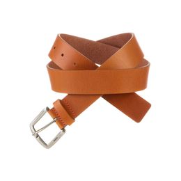 Lederg&uuml;rtel Hugo "Gordy Sz35", Herren, Gr. 100, medium braun 215, Leder, unifarben, G&uuml;rtel Lederg&uuml;rtel, mit Logopr&auml;gung an der Schlie&szlig;e