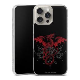DeinDesign iPhone 16 Pro Max Handy Silikon H&uuml;lle Case transparent Handyh&uuml;lle Red Dragon Gothic Silikon Case