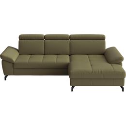 Sit & More Ecksofa SIT & MORE "Vanity", olive, B:264cm H:84cm T:181cm, Sofas, Ecksofa, Inkl.Sitz-,Kopf-und Armteilverstellung