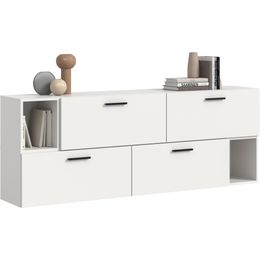 Wohnwand Home Affaire "ENESTE, 6-teilig, in verschiedenen Farben, individuell kombinierbar", wei&szlig;, B:176cm H:34cm T:97cm, Spanplatte, Kastenm&ouml;bel-Sets, Wohnwand, Stauraumelement, Kombination, Wohnkombination, Schrankwand, Lowboard
