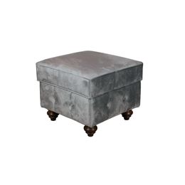 Polsterhocker Home Affaire "MENDITTE", grau (hellgrau), B:55cm H:46cm T:55cm, 100% Polyester, Hocker, Polsterhocker