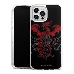 DeinDesign iPhone 13 Pro Max Handy Silikon H&uuml;lle Case transparent Handyh&uuml;lle Red Dragon Gothic Silikon Case