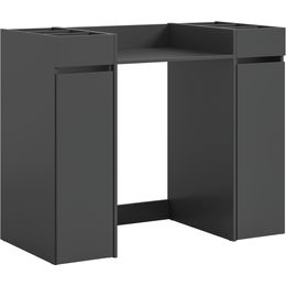 Badm&ouml;bel-Set Welltime "FALAS, 3-teilig, Hauswirtschaftsraum Set, Breite 124 cm", anthrazit nb, B:124cm H:101cm T:60cm, Holzwerkstoff, Kastenm&ouml;bel-Sets, Badm&ouml;bel-Set, Kombination, Waschmaschinenumbau, Waschmaschinenschrank, W&auml;schekammer
