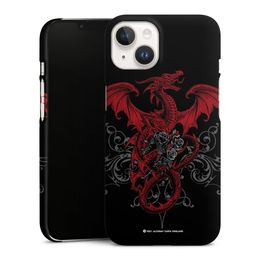 DeinDesign iPhone 14 Handy Premium Case Smartphone Handyh&uuml;lle Schutzh&uuml;lle matt Red Dragon Gothic Premium Case
