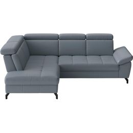 Sit & More Ecksofa SIT & MORE "Vanity", graublau, B:254cm H:84cm T:197cm, Sofas, Ecksofa, Inkl.Sitz-,Kopf-und Armteilverstellung