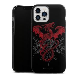 DeinDesign iPhone 13 Pro Max Handy Silikon H&uuml;lle Case schwarz Handyh&uuml;lle Red Dragon Gothic