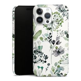 DeinDesign iPhone 14 Pro Max Handy Premium Case Smartphone Handyh&uuml;lle Schutzh&uuml;lle matt Flowers Water Colour Eukalyptus Premium Case