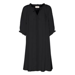 Midikleid Cream "Kleid CRBellis", Damen, Gr. S/M, N-Gr, schwarz (pitch schwarz), Obermaterial: 100% Leinen LI., Kleider Midikleid