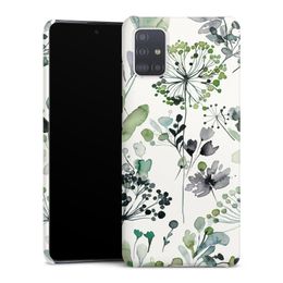 DeinDesign Galaxy A51 Handy Premium Case Smartphone Handyh&uuml;lle Schutzh&uuml;lle gl&auml;nzend Flowers Water Colour Eukalyptus Premium Case