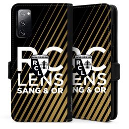 DeinDesign Galaxy S20 Handy Klapph&uuml;lle Handyh&uuml;lle aus Kunst Leder schwarz Flip Case Racing Club De Lens Rcl Rc Lens Sideflip mit Lasche