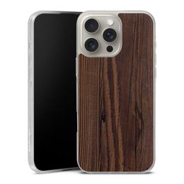 DeinDesign iPhone 16 Pro Max Handy Silikon H&uuml;lle Case transparent Handyh&uuml;lle Wooden Look Wood Nut Tree Silikon Case