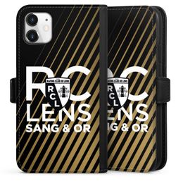 DeinDesign iPhone 11 Handy Klapph&uuml;lle Handyh&uuml;lle aus Kunst Leder schwarz Flip Case Racing Club De Lens Rcl Rc Lens Sideflip mit Lasche