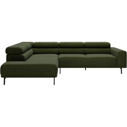 Sch&ouml;ner Wohnen Kollektion Ecksofa "Tossa, Modernes Design trifft smarte Funktione, Breite 273 cm", moos, B:276cm H:71cm T:219cm, 95% Polyester, 5% Nylon, SCH&Ouml;NER WOHNEN-KOLLEKTION, Sofas, Ecksofa, Motorischer Sitzvorzug, Kopfteil-Funktion & Saugroboter-H&ouml;he