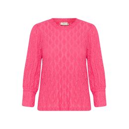 Langarmbluse Kaffe "Langarm-Bluse KAtio", Damen, Gr. XXL, rot (raspberry), Obermaterial: 99% Polyester PES. 1% Elasthan EL., Blusen