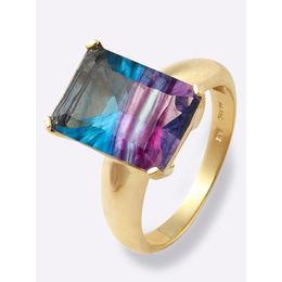 Fingerring Lady Gr. 16, silber vergoldet 925, Fingerringe, Damen, 16, Glas, Fingerring