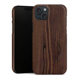 DeinDesign iPhone 15 Plus Handy Premium Case Smartphone Handyh&uuml;lle Schutzh&uuml;lle gl&auml;nzend Wooden Look Wood Nut Tree Premium Case