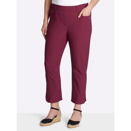 7/8-Hose sheego, Damen, Gr. 52, Normalgr&ouml;&szlig;en, bordeaux, 78% Viskose, 19% Polyamid, 3% Elasthan, unifarben, Hosen 7/8-Hose