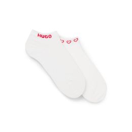 Kurzsocken HUGO UNDERWEAR, Damen, Gr. 39-42, wei&szlig; 100, Baumwollmischung, elastisch, Socken, Logos am Rand
