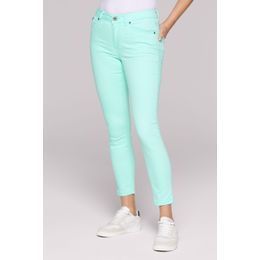 Slim-fit-Jeans SOCCX, Damen, Gr. 26, Normalgr&ouml;&szlig;en, blau (aqua splash), Denim/Jeans, Material: 85% Baumwolle, 12% Polyester, 3% Elasthan, unifarben, slim fit, Jeans Slim-fit-Jeans, mit normaler Leibh&ouml;he