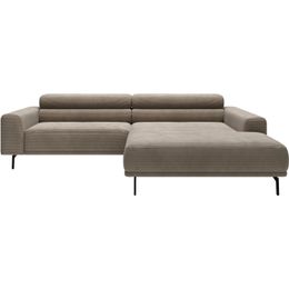 Sch&ouml;ner Wohnen Kollektion Ecksofa "Tossa, Modernes Design trifft smarte Funktione, Breite 258 cm", beige (taupe), B:258cm H:71cm T:217cm, 88% Polyester, 12% Polyacryl, SCH&Ouml;NER WOHNEN-KOLLEKTION, Sofas, Ecksofa, Motorischer Sitzvorzug, Kopfteil-Funktion & Saugroboter-H&ouml;he