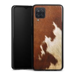 DeinDesign Galaxy A12 Handy Silikon H&uuml;lle Case schwarz Handyh&uuml;lle Fur Cow Animal Look