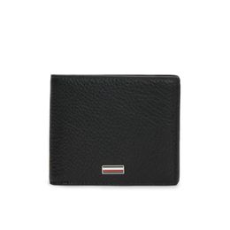 Geldb&ouml;rse Tommy Hilfiger "TH CENTRAL CC AND COIN", Herren, schwarz, Leder, Kleinlederwaren, Unisex Gedbeutel, Portemonnaie mit Logoschriftzug