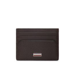 Kartenetui Tommy Hilfiger "TH CENTRAL CC HOLDER", Damen, dunkelbraun, Leder, Kleinlederwaren, Minigeldbeutel, Portemonnaie zum Aufklappen