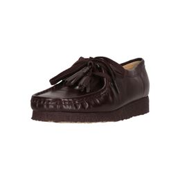 Mokassin Clarks "Wallabee", Damen, Gr. 36, purpurviolett, Leder, Schuhe Mokassin, mit der unnachahmlichen Kreppsohle