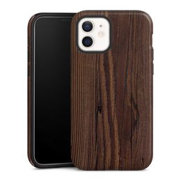 DeinDesign iPhone 12 mini Handy Panzer Handyh&uuml;lle robuste Outdoor H&uuml;lle Schutzh&uuml;lle gl&auml;nzend Wooden Look Wood Nut Tree Tough Case