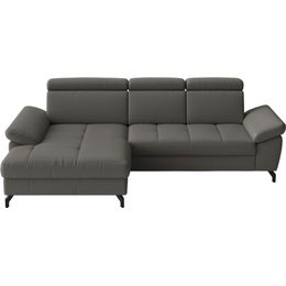 Sit & More Ecksofa SIT & MORE "Vanity", anthrazit, B:264cm H:84cm T:181cm, Sofas, Ecksofa, Inkl.Sitz-,Kopf-und Armteilverstellung