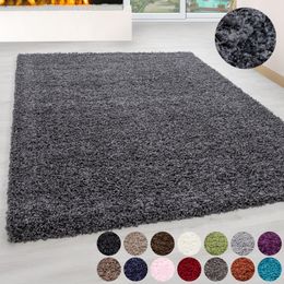 Hochflor-Teppich Ayyildiz Teppiche "Life Shaggy 1500", grau, B:100cm H:30mm L:200cm, Kunstfaser, Teppiche, Langflor, uni, gro&szlig;e Farbauswahl, robust, auch als L&auml;ufer und in rund