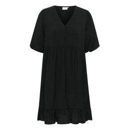 Midikleid Kaffe "Kleid KAlianna", Damen, Gr. 40, N-Gr, schwarz (schwarz deep), Obermaterial: 80% Viskose CV. 20% Nylon NY., Kleider Midikleid